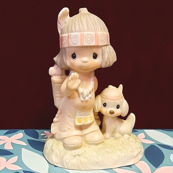 Enesco | Other | Vintage 7s Precious Moments Indian Boy | Poshmark